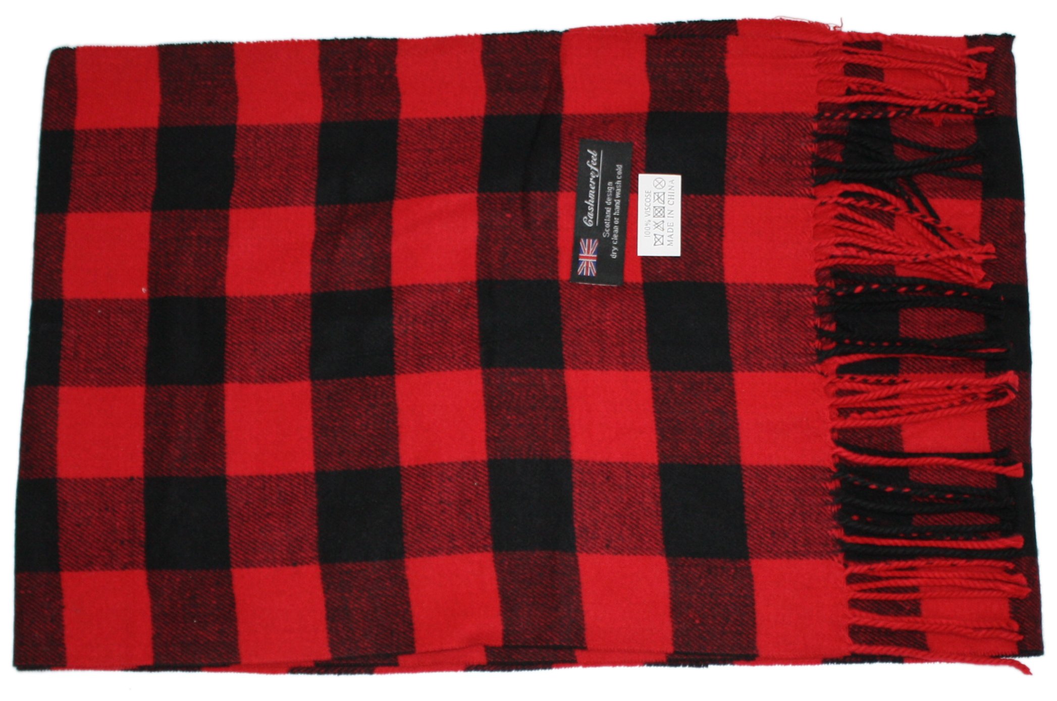 Ted and Jack - Jack's Classic Cashmere Feel Buffalo Check Scarf in Black and Red