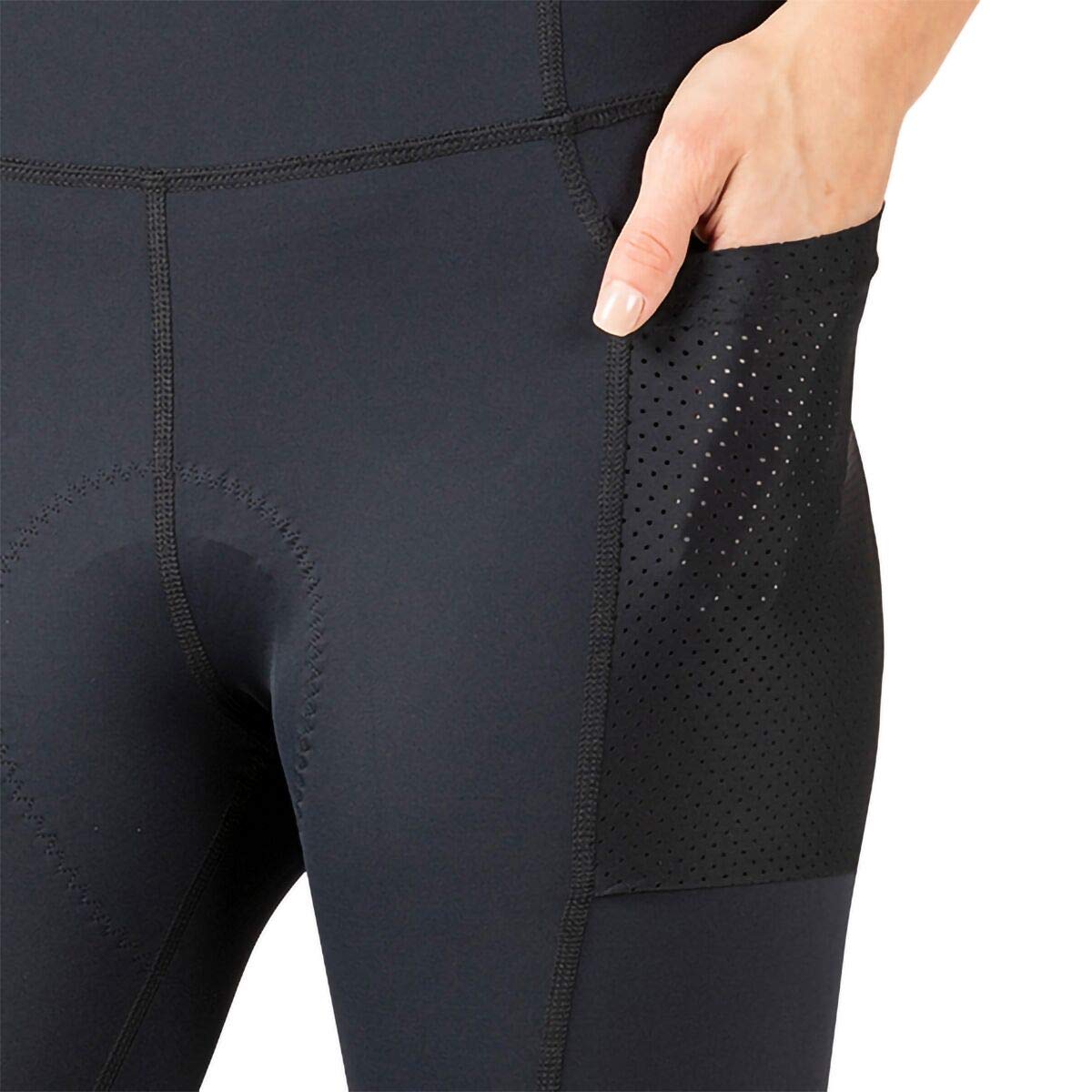 Terry Holster Prima Capri - Women's Padded Cycling Bottom, Compression & Moisture Wicking for All Day Riding Comfort - Black, Large