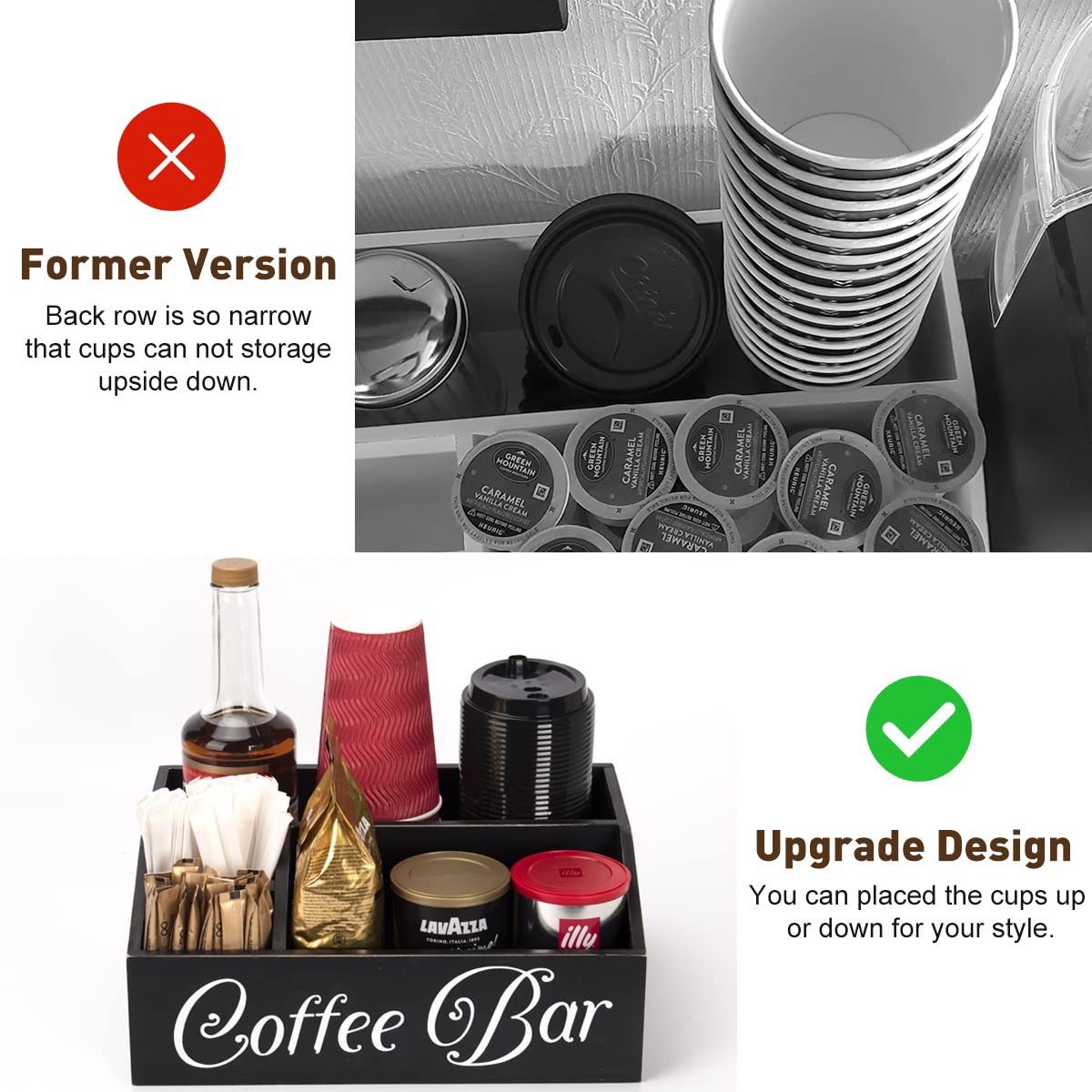 SHINGYU Coffee Station Organizer Coffee Bar Organizer for Countertop Large Capacity K Cup Holder Coffee Pod Holder Farmhouse Coffee Bar Accessories