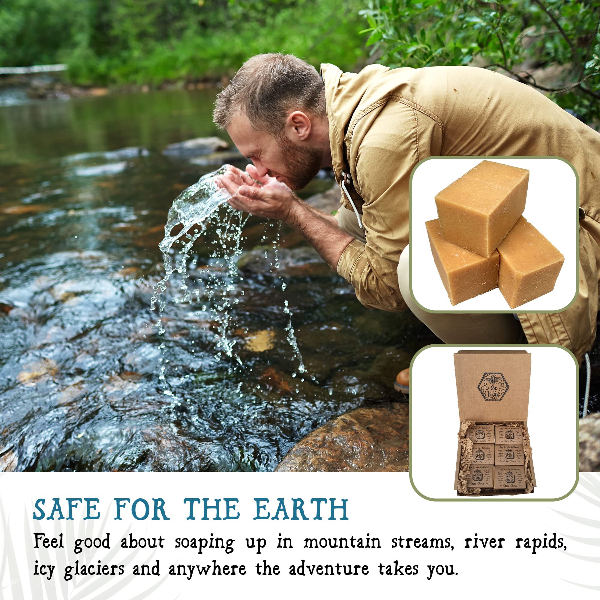 SimpleMan Soap Bar (Cedar Citrus Soap) - Men’s soap with Organic & Fair Trade Essential Oils - All Natural Manly Soap - Refreshing Bath Soap Bars - Handmade Man’s Shower Blocks (Pack of 3)