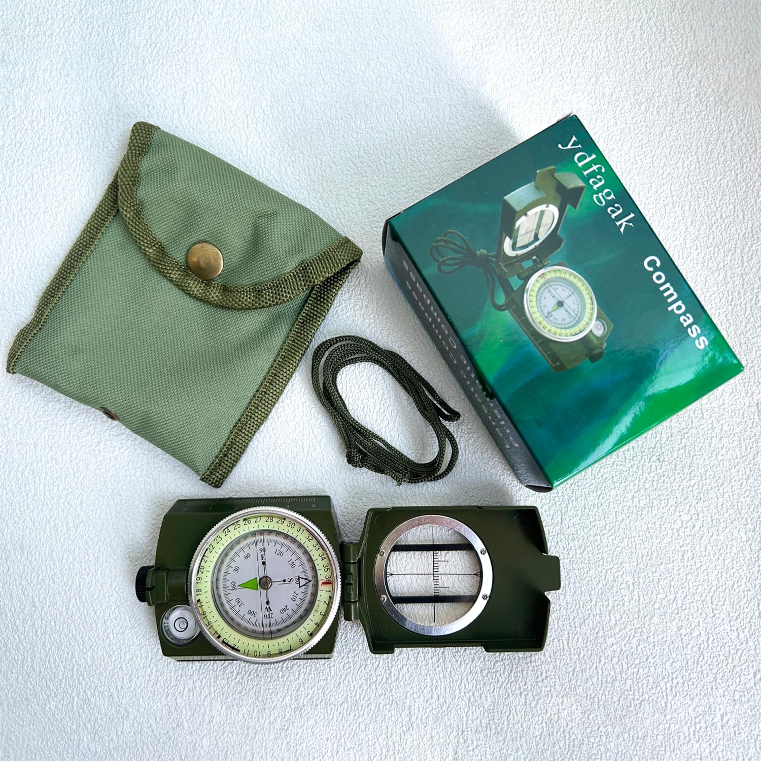 ydfagak Compass, Waterproof Hiking Military Navigation Compass with Fluorescent Design,Perfect for Camping Hiking and Other Outdoor Activities