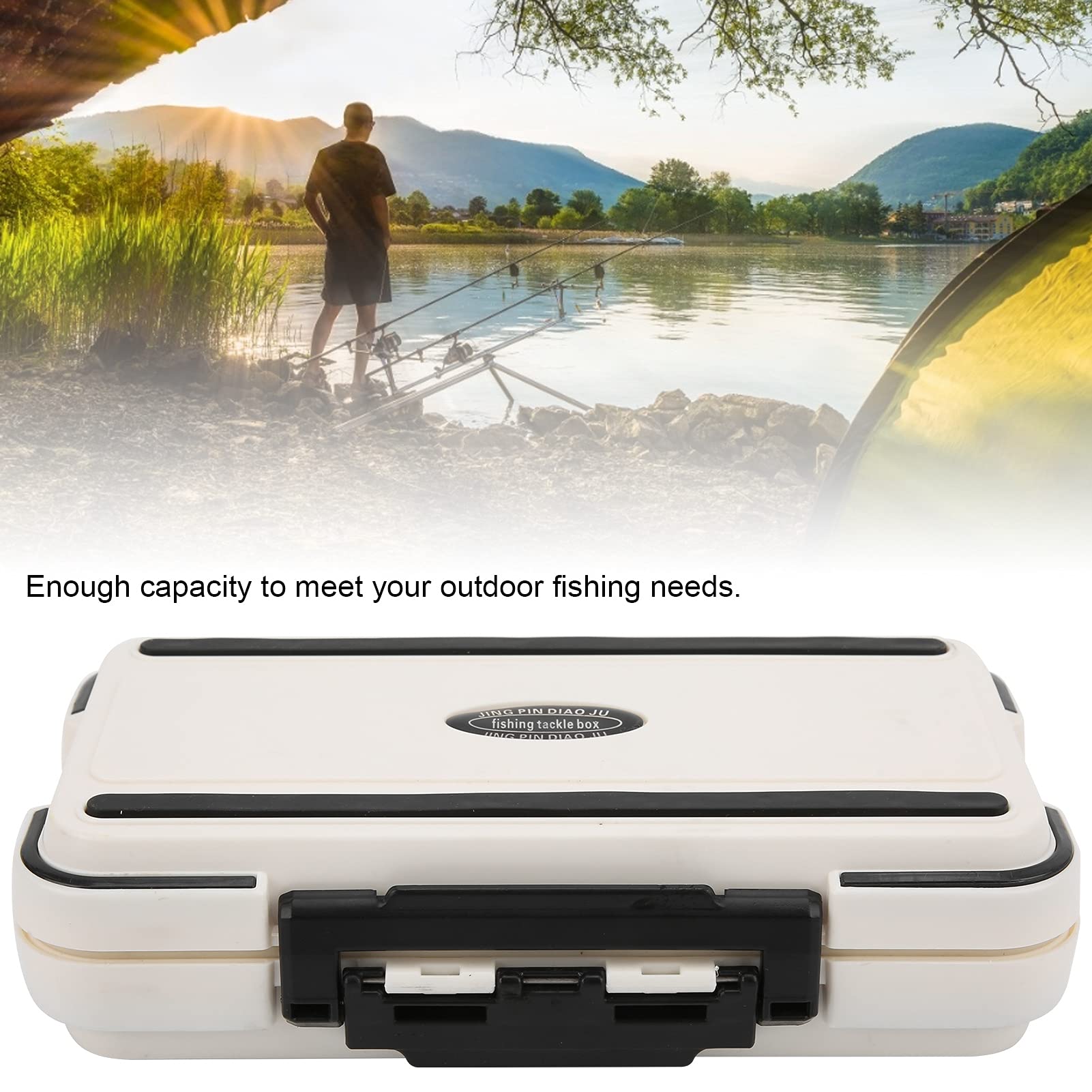 WNSC Plastic Fishing Tackle Box, Bait Lure Storage Box Organizer Fishing Gear Accessories Case for River Ponk Saltwater Freshwater