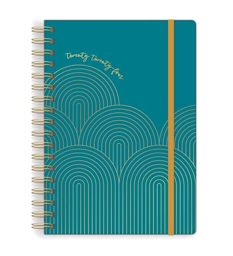 Southworth Planner (January 2024-December 2024), 7" x 9.25", Teal with Golden Links, Premium 28#/105 gsm Paper, Medium Twin Wire (91045)