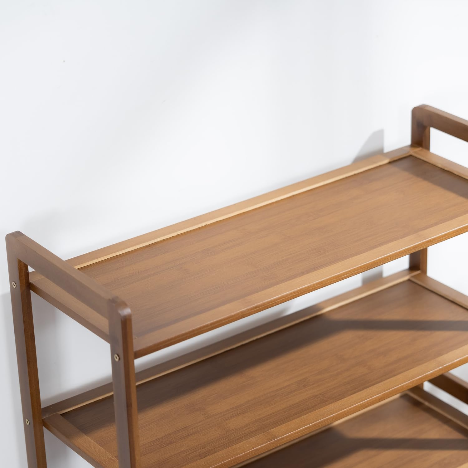 SOBIBO 4 Tier Shoe Rack, Bamboo Bench with Seat, Space-Saving Shoe Shelf, Entryway Storage, 40.94"