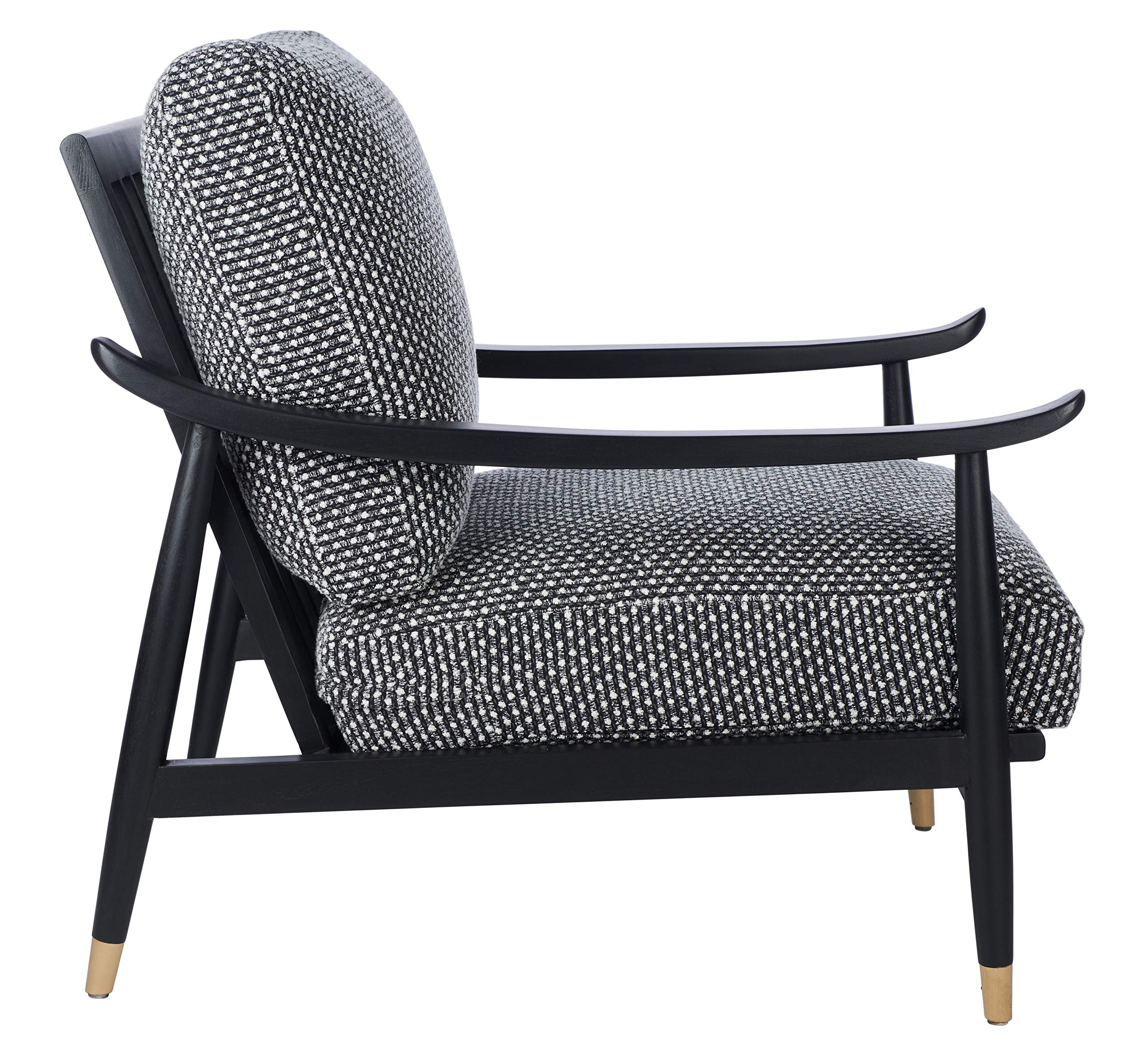 Safavieh Couture Collection Kiara Mid-Century Black and White Cushion Accent Chair