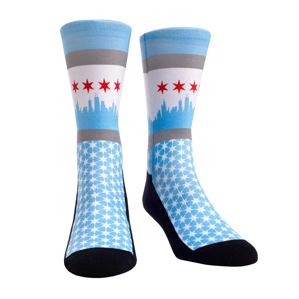 Rock 'Em Elite Chicago Windy City Flag Crew Socks (S-M)