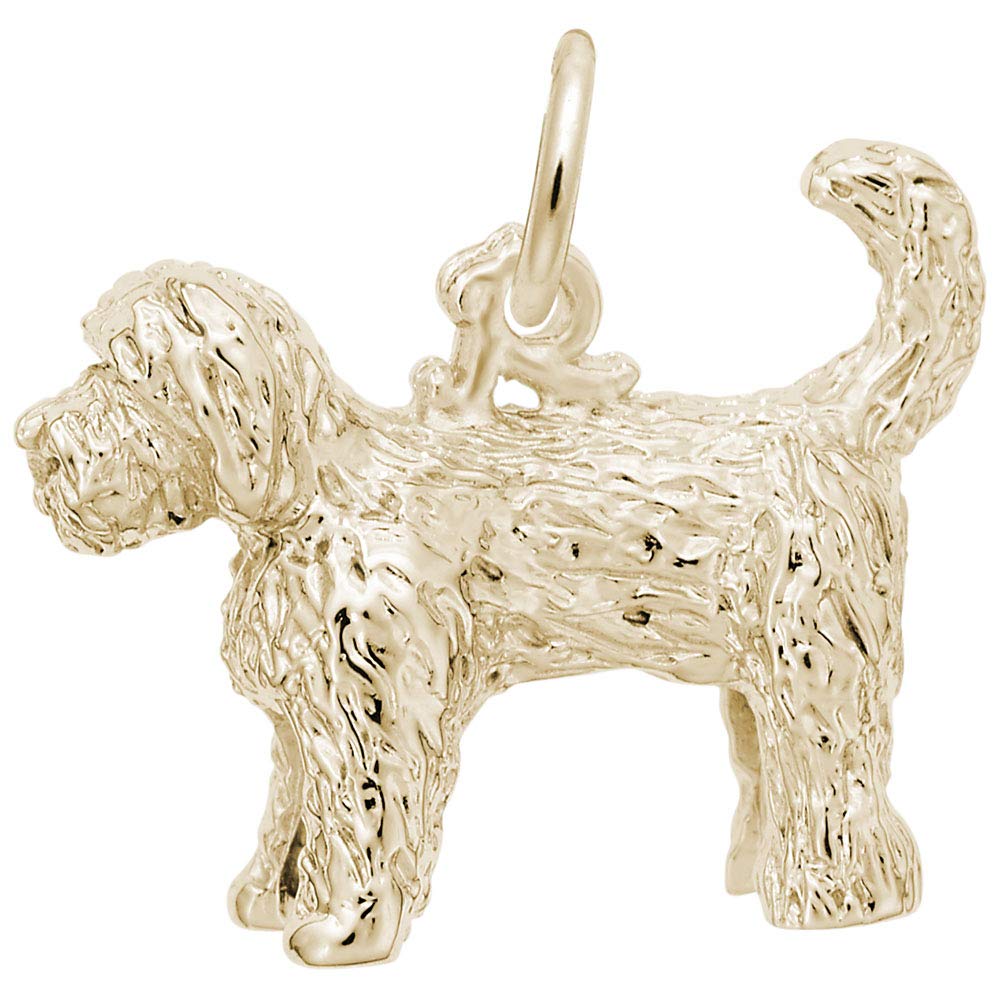 Rembrandt Charms Gold Plated Sterling Silver Labradoodle Charm Pendant