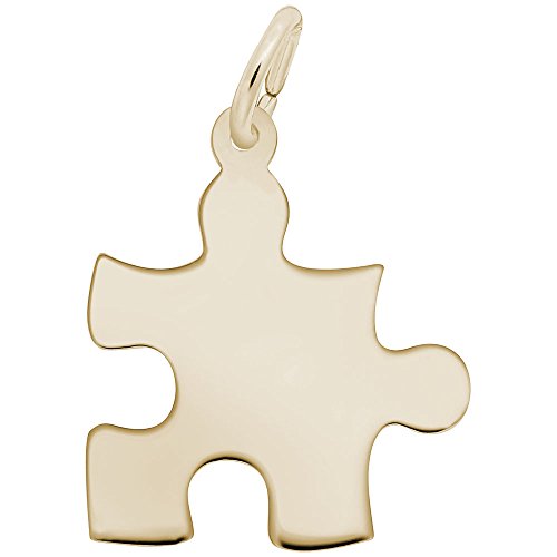 Rembrandt Charms Gold Plated Sterling Silver Puzzle Piece Charm Pendant