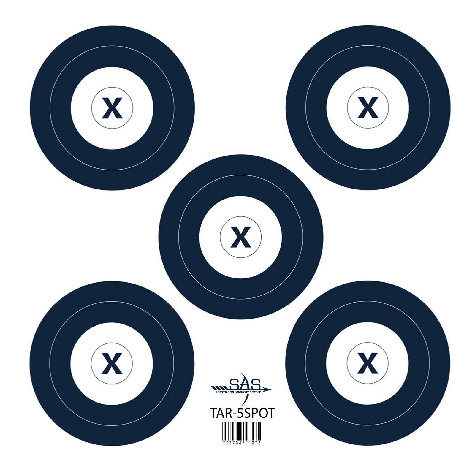 Southland Archery Supply SAS 5-Spot Paper Target 18 in / 45 cm (24)