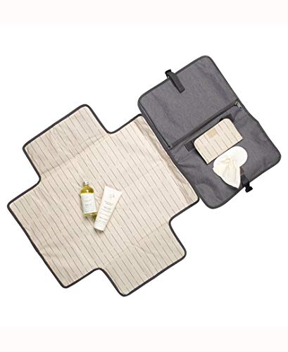 Storksak Portable Changing Station with Built in Wipes Dispenser & Changing Mat, Grey, N/a