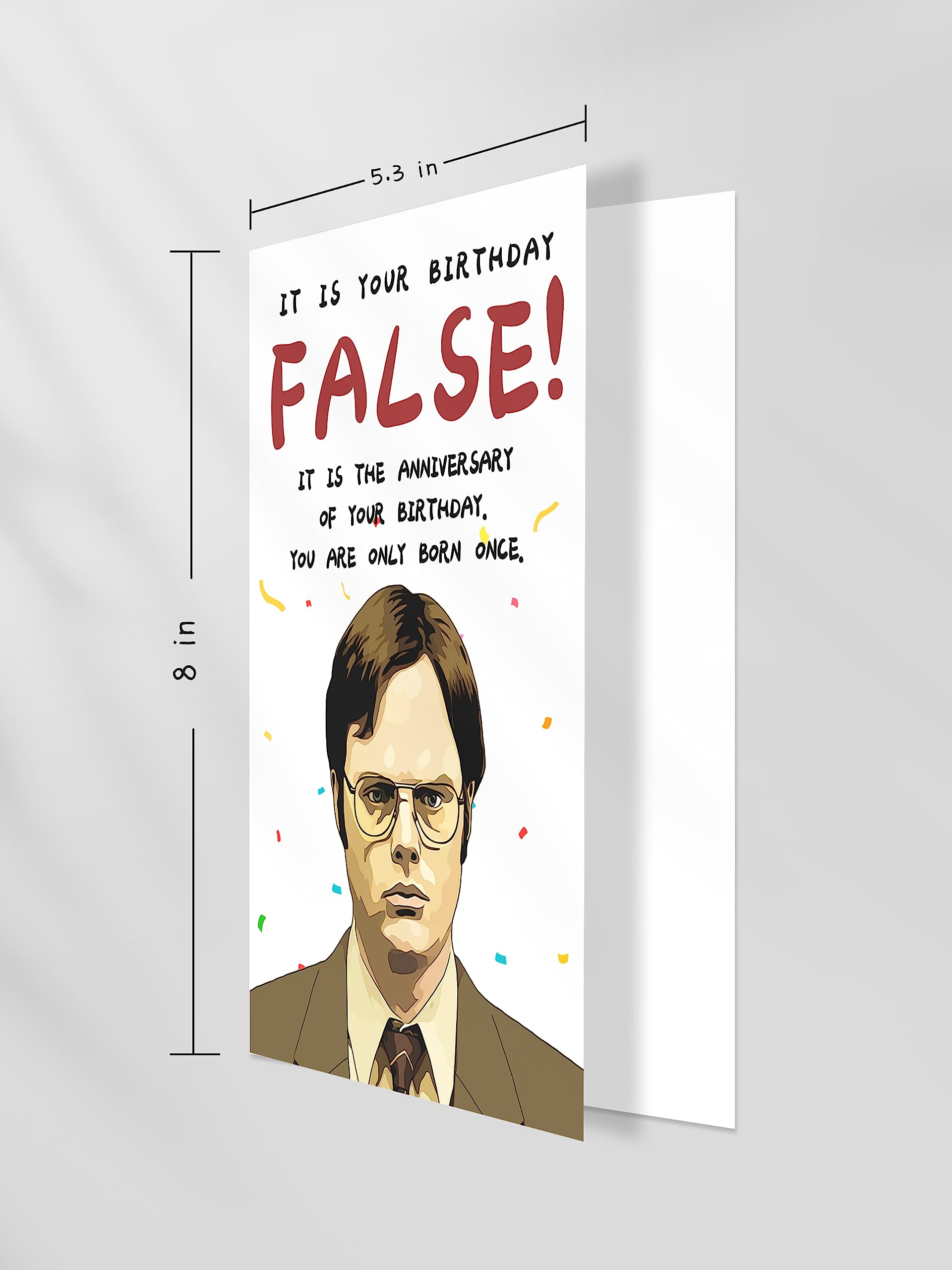 Qiyepbro Dwight Schrute Office Birthday Card for Men