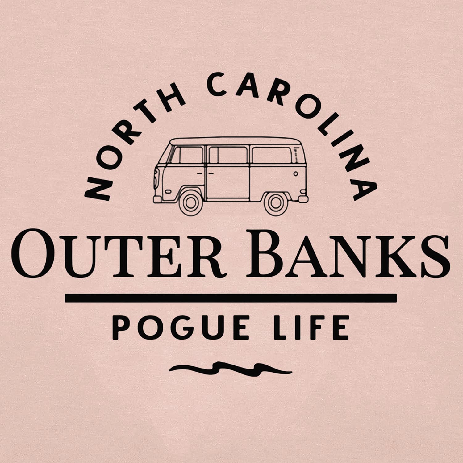 Women Pogue Life Outer Banks Sweatshirt Surf Van T-Shirt Funny Letter Print Long Sleeve Pullover Top Shirt (Pink, XL)