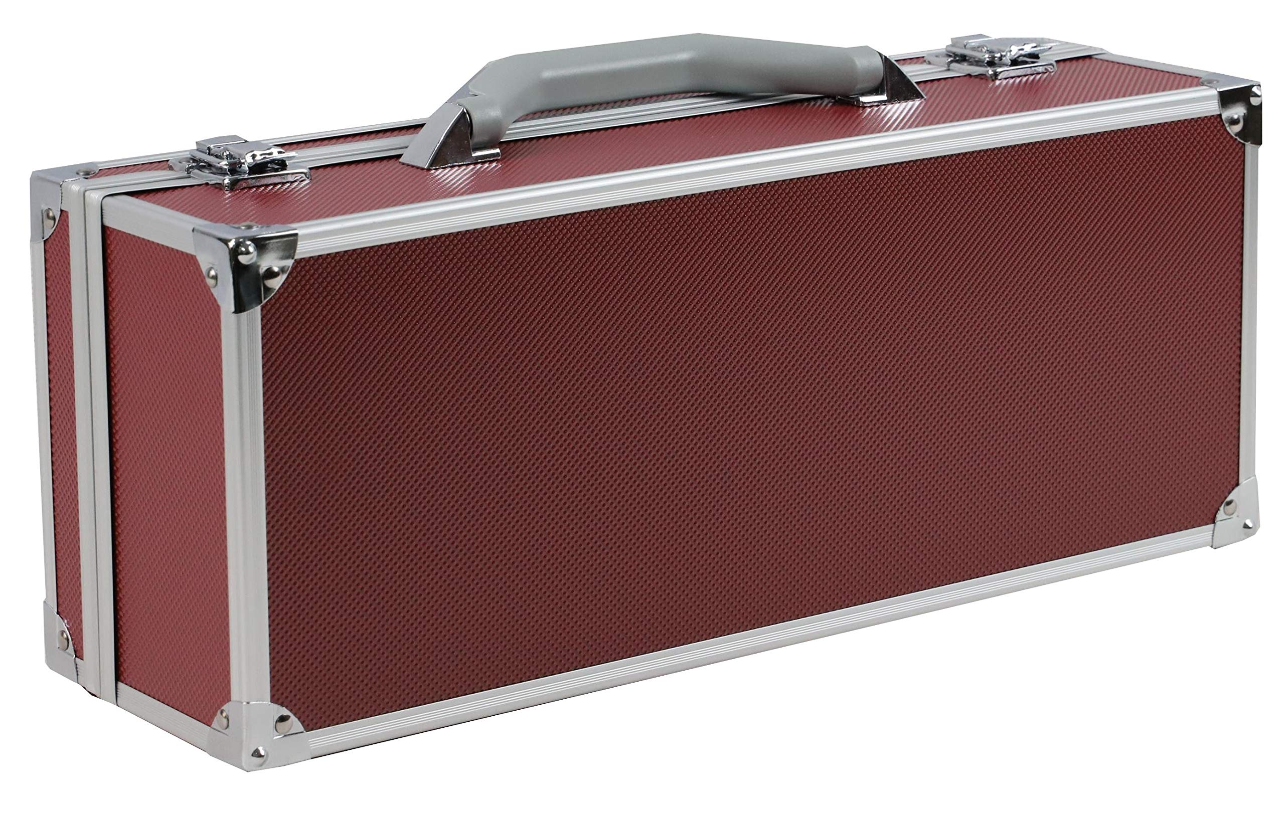 Ursae Minoris Elite Burgundy/Red Aluminum Case with 2 Compartments for US Proof Sets, Mint Sets, Postage Stamps in Glassines, Currency in Sleeves, Top loaders and Other Treasures