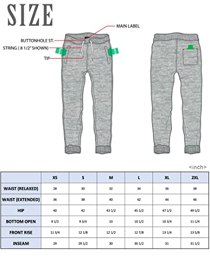 Southpole Men's Basic Active Fleece Jogger Pants-Regular and Big & Tall Sizes, HCH, L