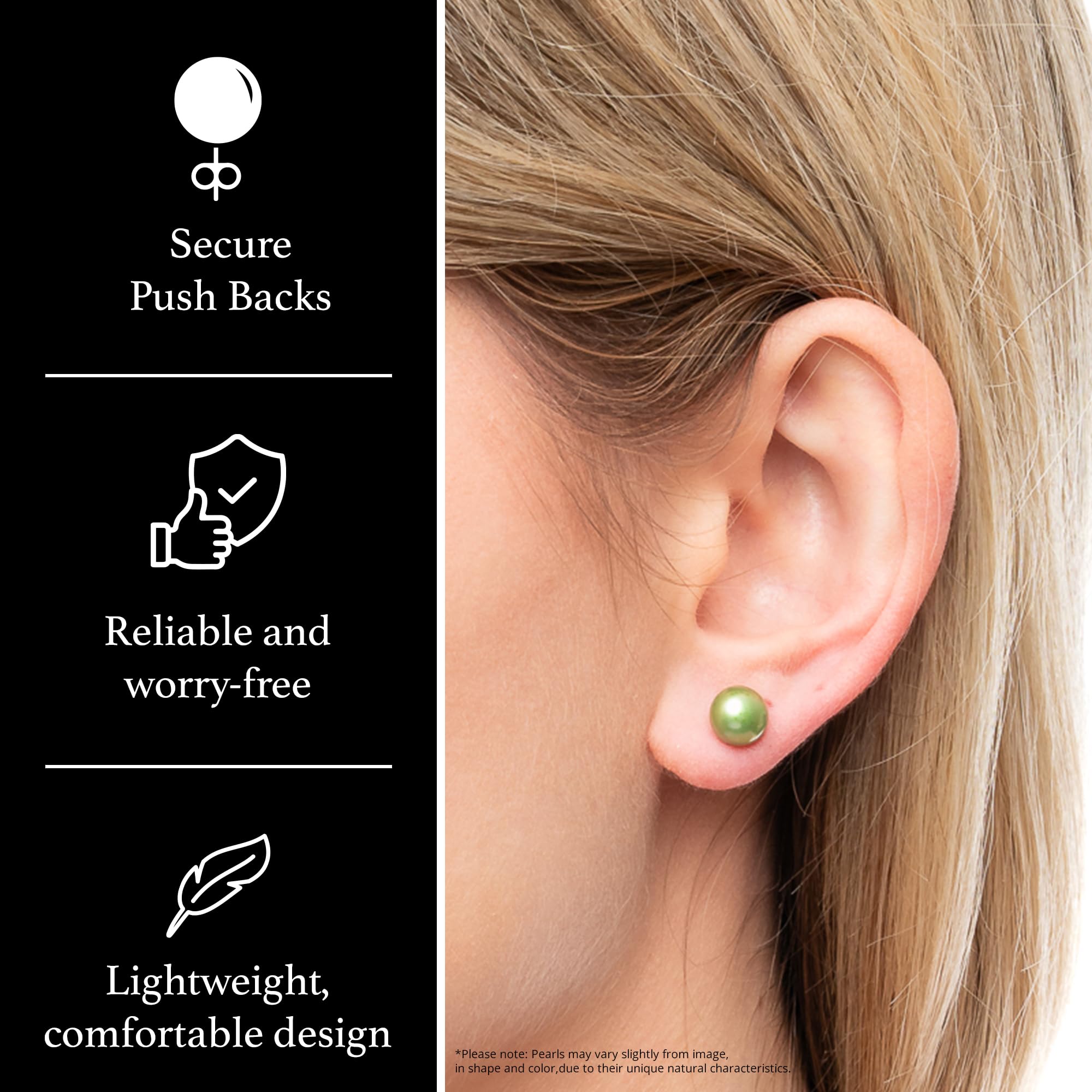 Splendid Pearls Box Set of 7 pairs of 7-8mm Genuine Freshwater Cultured Pearl Stud Earrings in 925 Sterling Silver ✦June Birthstone✦