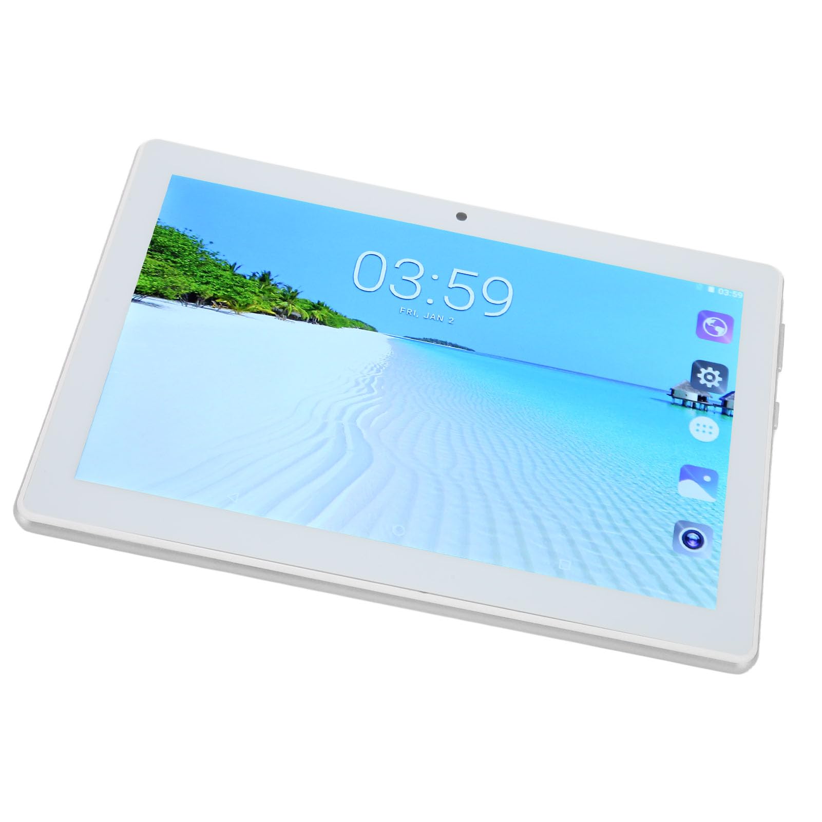 SHYEKYO Tablet PC, US Plug 100‑240V Octa Core CPU 6GB RAM 128GB ROM 8 Inch FHD Office Tablet 3 Card Slots for School (Silver)