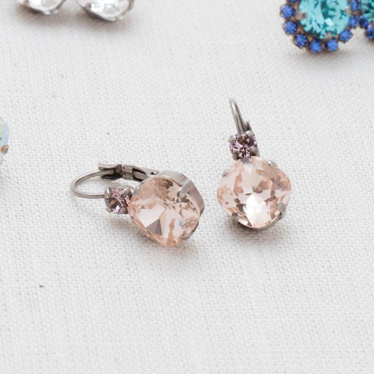 Sorrelli Classic Complements Earrings, Antique Silver-Tone Finish, Legacy Satin Blush