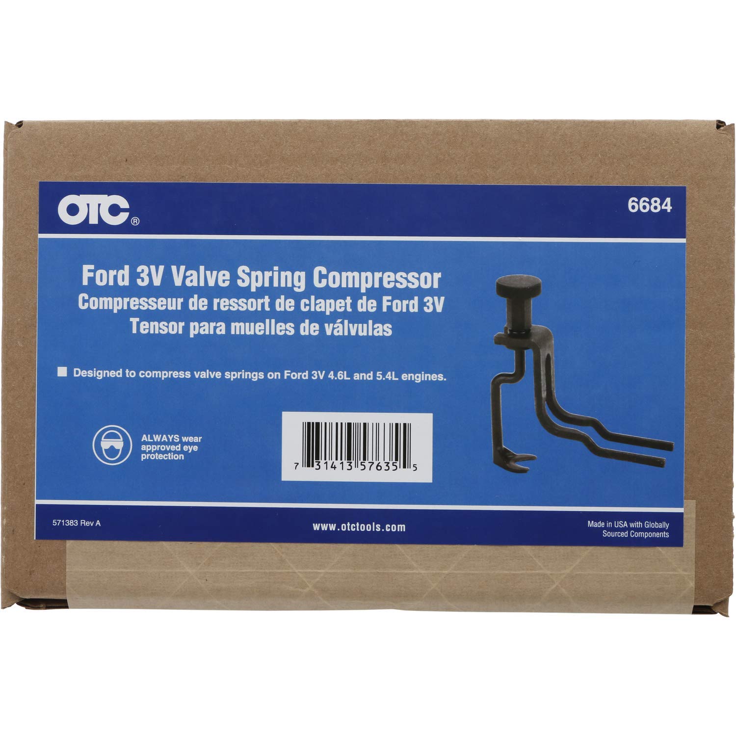 OTC 6684 Engine Valve Spring Compressor for 3-Valve Ford 4.6L and 5.4L V8 Engines , Black