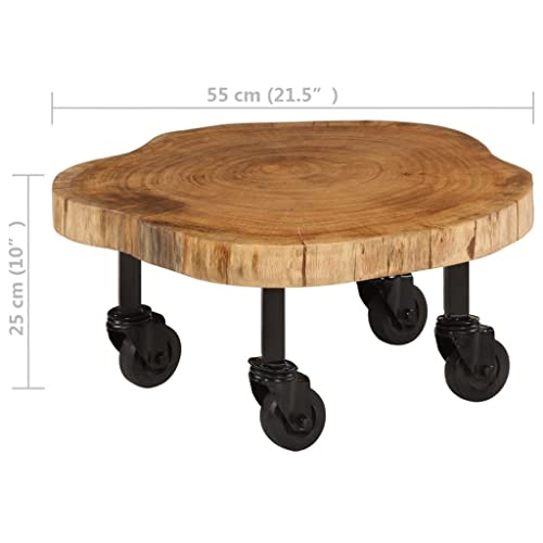 QJBSAVVA Coffee Table 23.6"x21.7"x9.8" Solid Acacia Wood,Entrance Table Tray Tables Center Table Low Table Suitable for Meeting Rooms, Reception Rooms, Offices