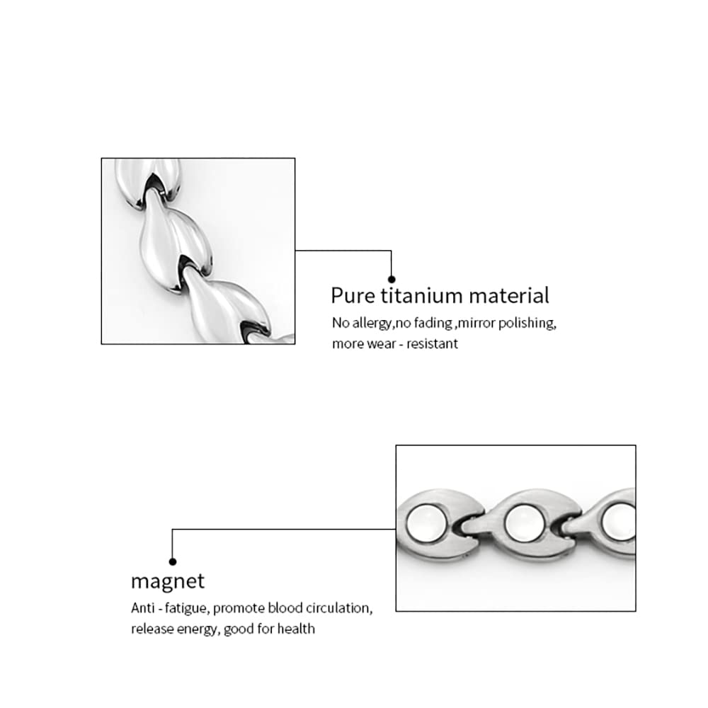 Wollet Titanium Magnetic Anklet Ankle Bracelet for Women with Magnets Jewelr