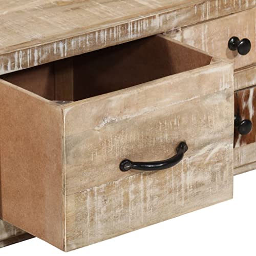 QJBSAVVA Coffee Table 35.4"x23.6"x11.8" Solid Mango Wood,Entrance Table Tray Tables Center Table Low Table Suitable for Meeting Rooms, Reception Rooms, Offices