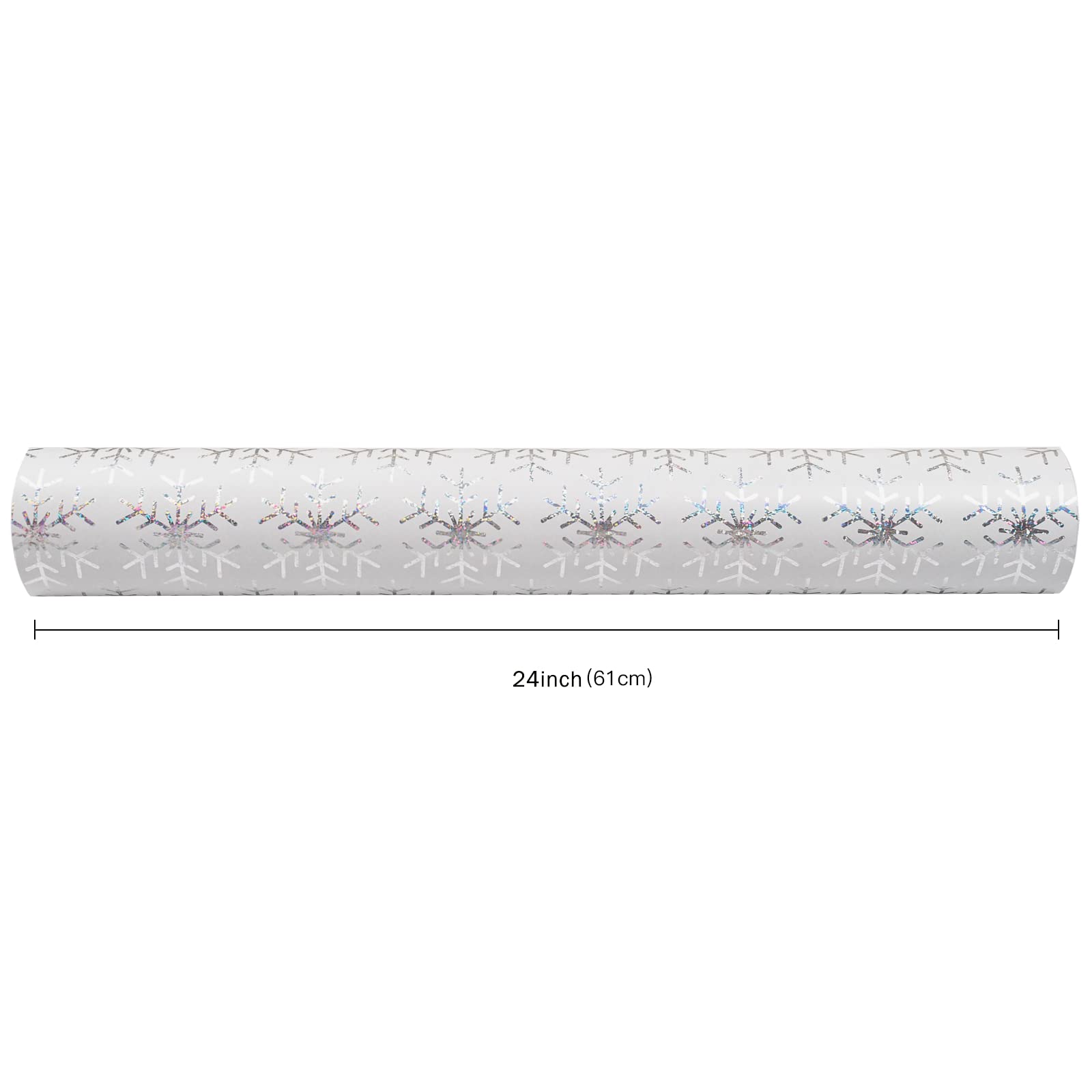 RUSPEPA Christmas Wrapping Paper, Jumbo Roll Wrapping Paper - White Shiney Snowflake Design for Holiday Gift Wrap - 24 Inches x 100 Feet