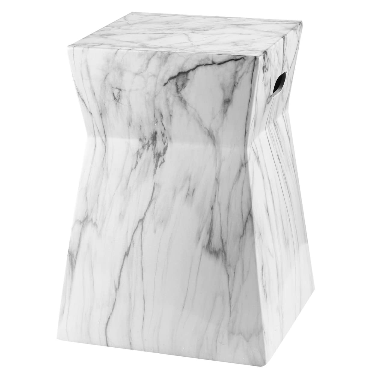 Safavieh ACS4570A Artesia Ceramic Decorative Garden Stool, White and Black Marble