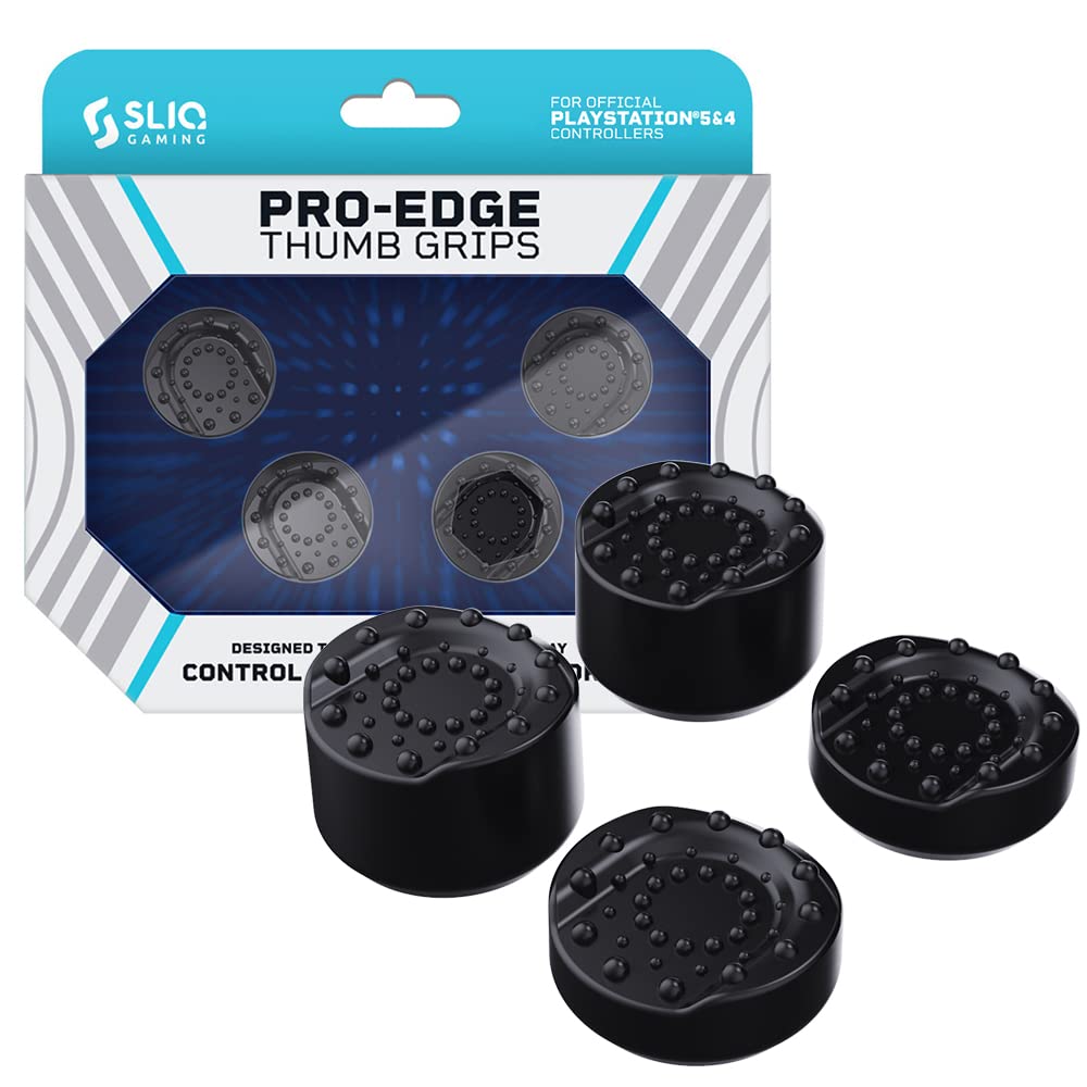 Sliq Gaming Pro-Edge Thumb Grip for PlayStation 5 & PS4 Controllers – Black