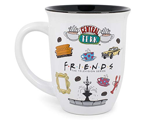 Silver Buffalo Friends Central Perk Logo Wide Rim Ceramic Mug, 16 Ounces