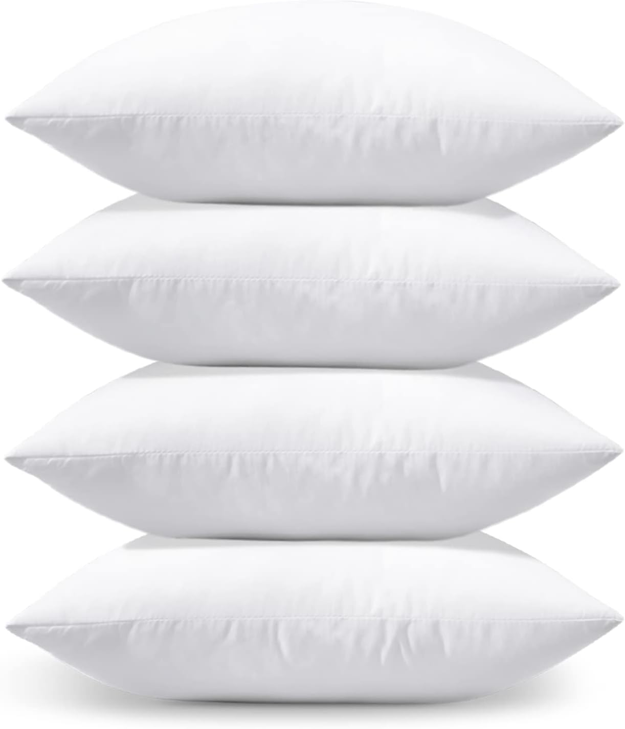 OTOSTAR 18x18 Pillow Inserts Throw Pillow Inserts Set of 4 18 x 18 Inches Bedding Pillow Inserts Square White Decorative Throw Pillows Form Pillow Stuffer for Couch Sofa Bed Pillow Filler (White)