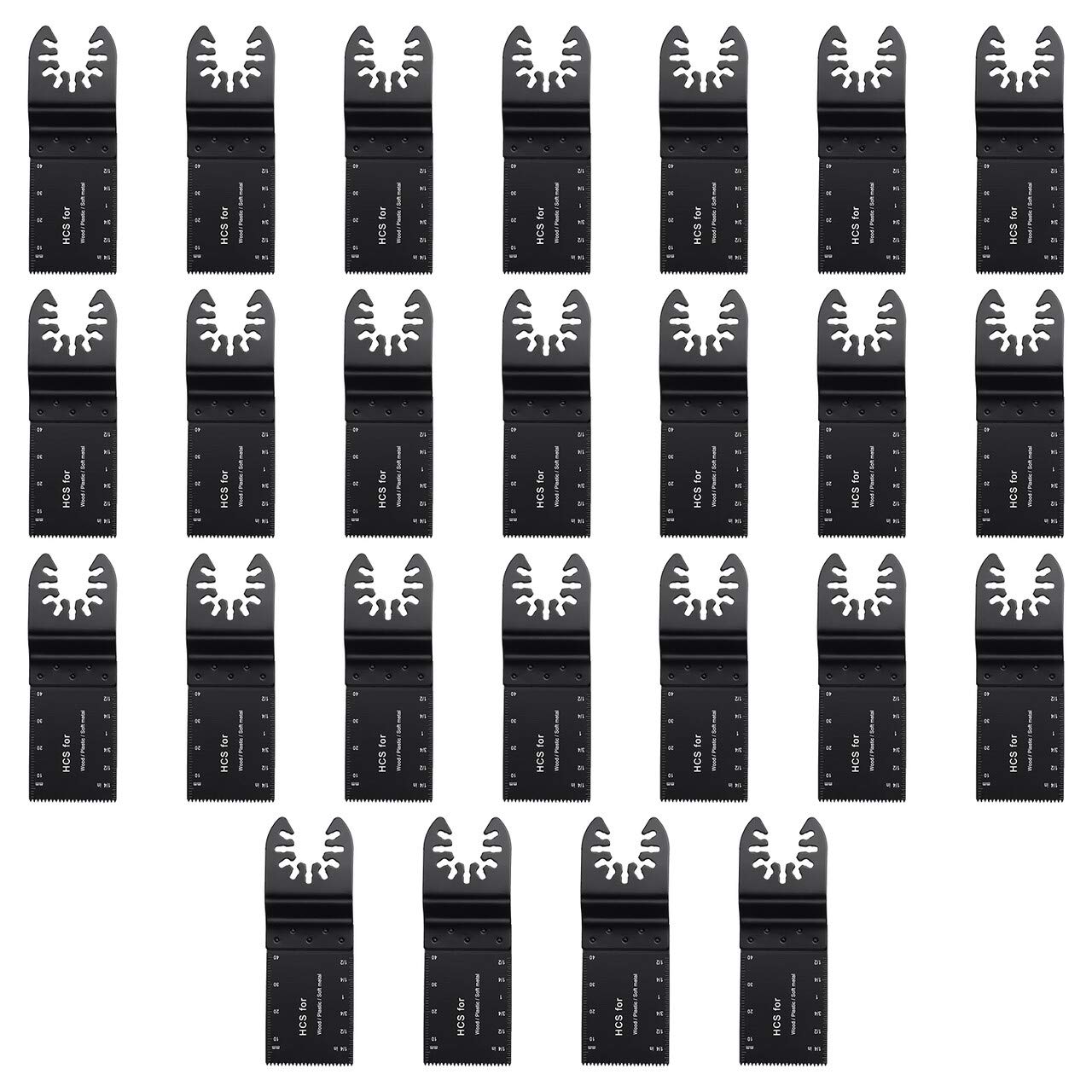 Powerextra 25 Wood Oscillating Multitool Quick Release Saw Blades Compatible with Fein Multimaster Porter Cable Black & Decker Bosch Craftsman Ridgid Ryobi Makita Milwaukee Dewalt Rockwell