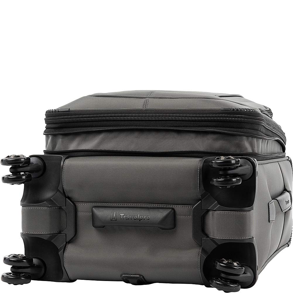 Travelpro Crew Versapack Softside Expandable 8 Spinner Wheel Carry on Luggage, USB Port, Men and Women, Jet Black, Carry on 21-Inch