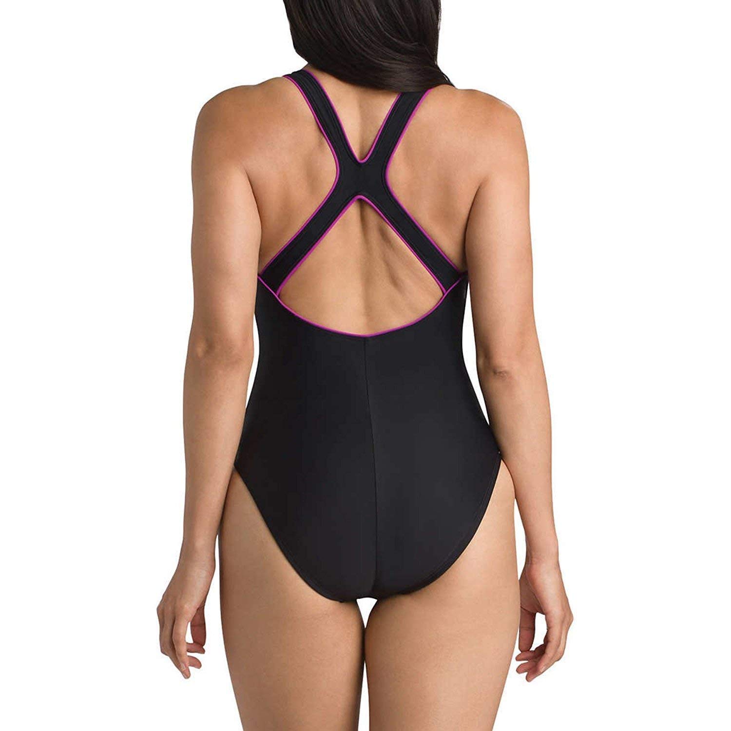 Speedo Women's Ultraback Racerback Athletic Training One Piece Swimsuit, 6 - Speedo Purple