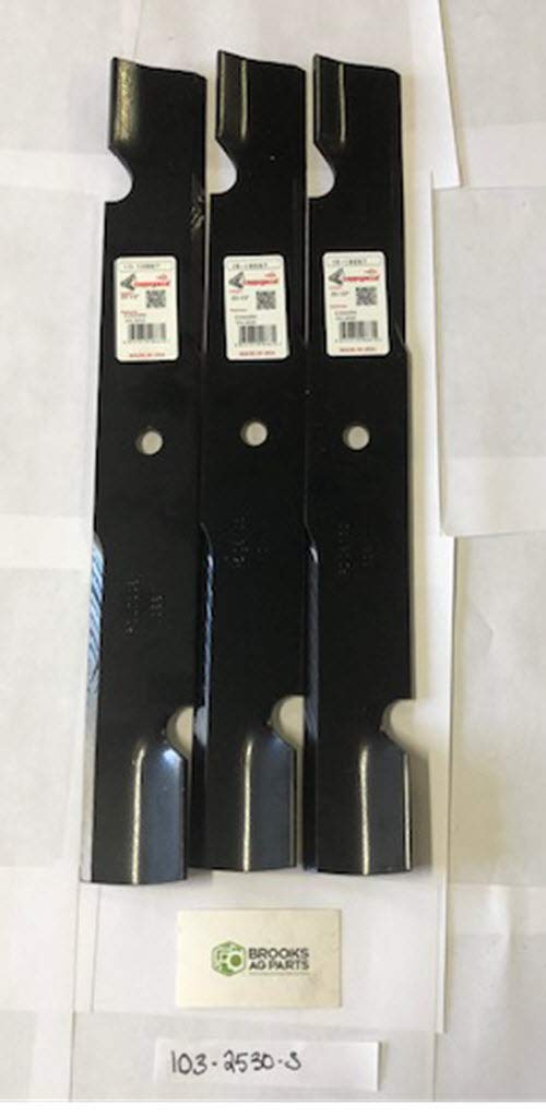 Set of Three Toro Notched High Lift Blades 105-7718-03 by Rotary Corp.