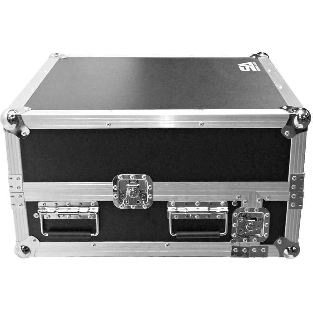 Seismic Audio - SATAC2x10 - Heavy Duty 2 Space ATA Rack Case with 10U DJ Mixer Top and Laptop Shelf - Pro Audio DJ Rack with Sliding Shelf