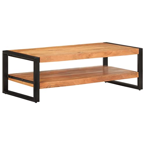 QJBSAVVA Coffee Table 47.2"x23.6"x15.7" Solid Acacia Wood,Bedside Tables Side Tables End Tables Entrance Tables Suitable for Meeting Rooms, Reception Rooms, Offices