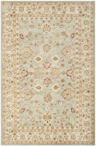 SAFAVIEH Antiquity Collection 5' x 8' Grey Blue / Beige AT822A Handmade Traditional Oriental Premium Wool Area Rug