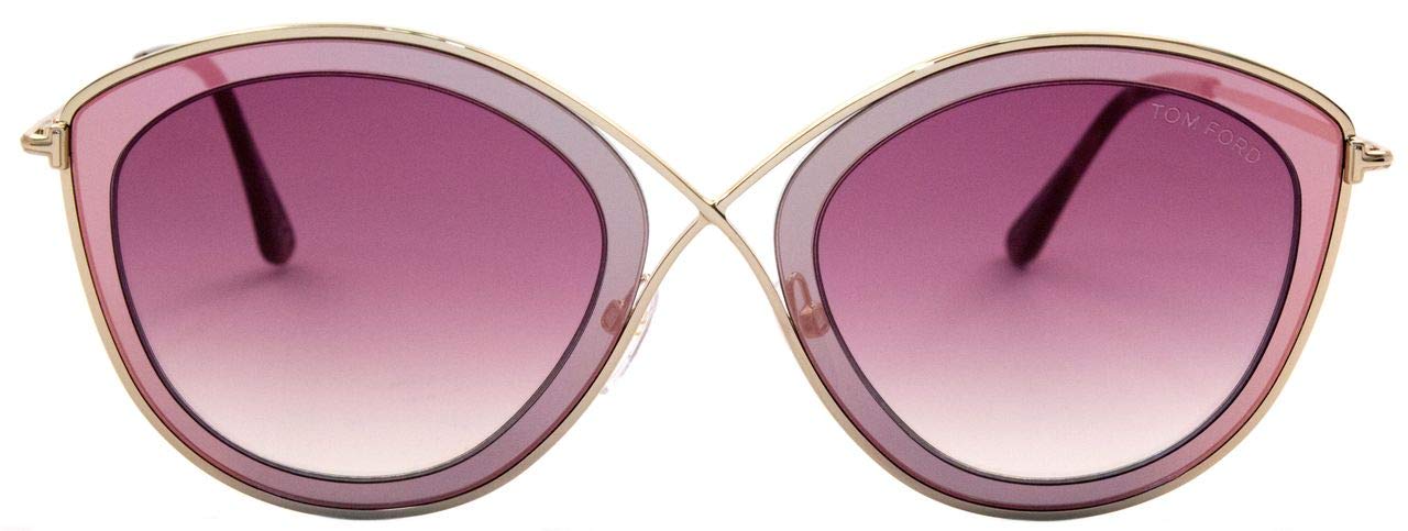 Tom Ford Cateye Sunglasses TF604 Sascha-02 77T Gold/Pink 55mm FT0604