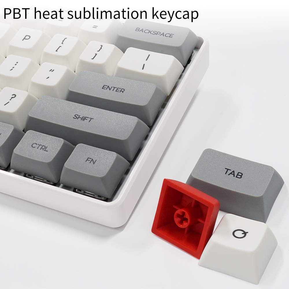 YUNZII SK61 Grey Hotswap Mechanical Gaming Keyboard with Optical Switch, RGB, Programmable Custom Keyboard (Gateron Black Switch, Grey 61 Keys)