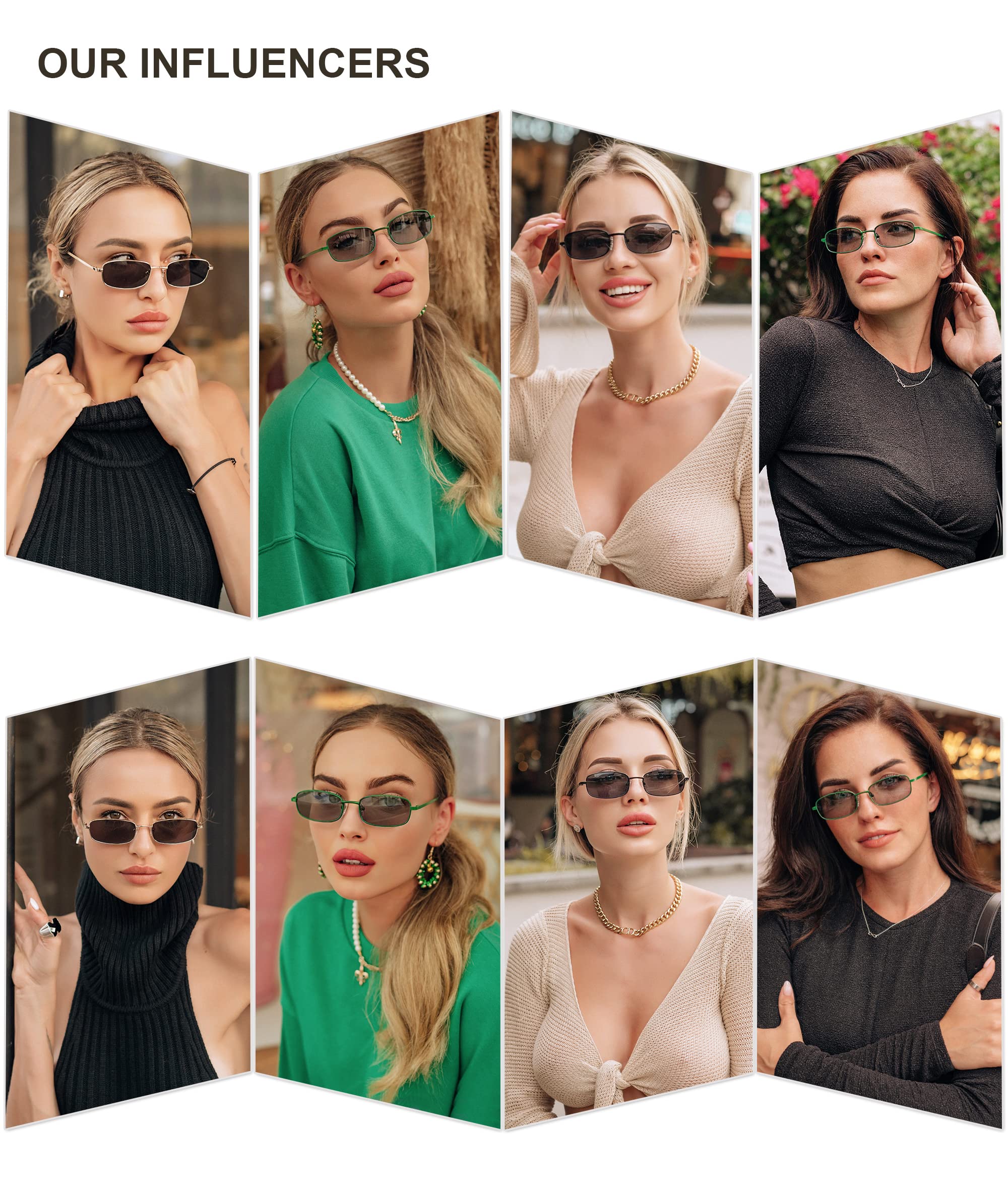 SOJOS Small Y2k Narrow Rectangle Sunglasses Womens Mens Retro 80s 90s UV400 Sunnies SJ1187, Gold/Grey
