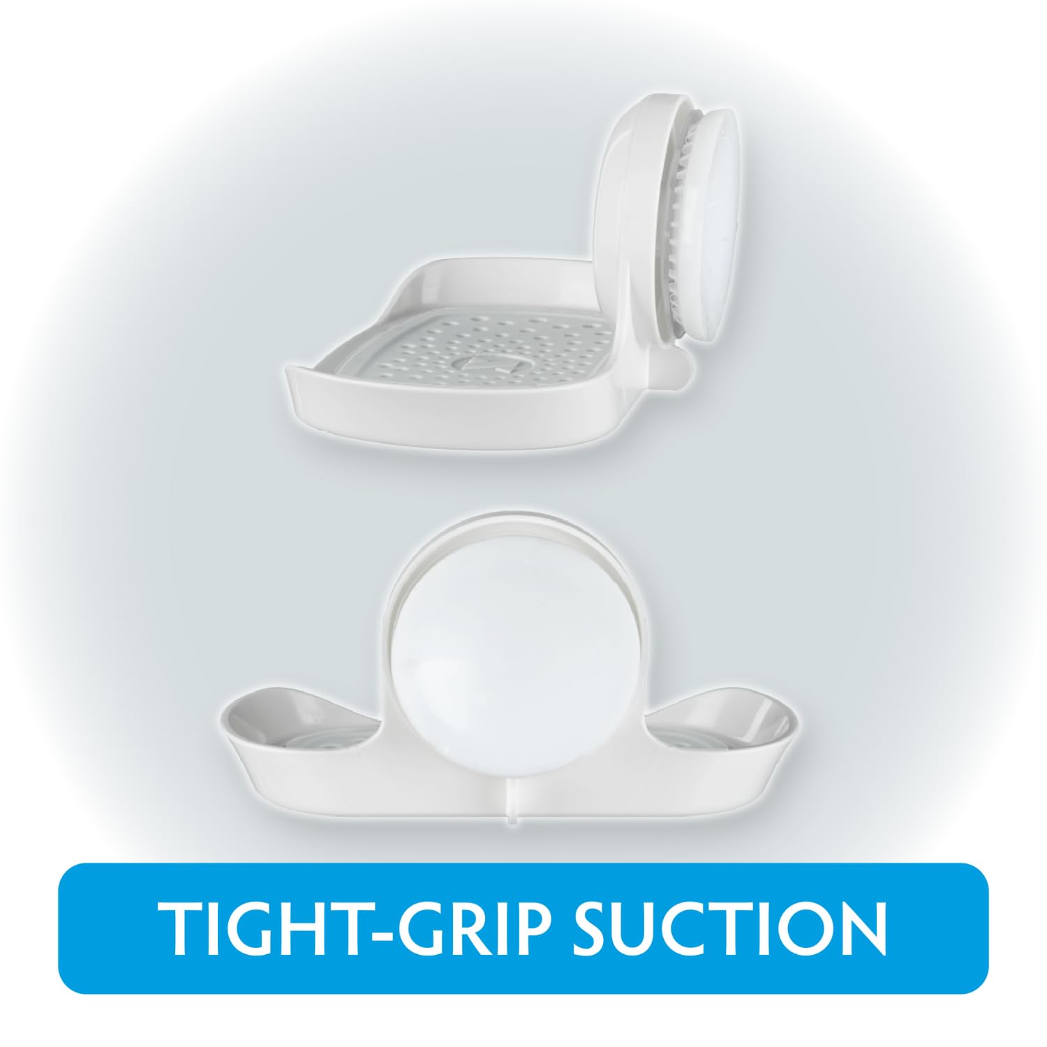 SlipX Solutions Patented Strong Hold Soap Saver, Suction Cup Soap Holder, Must Have Universal Kitchen & Bathroom Shower Accessories, White