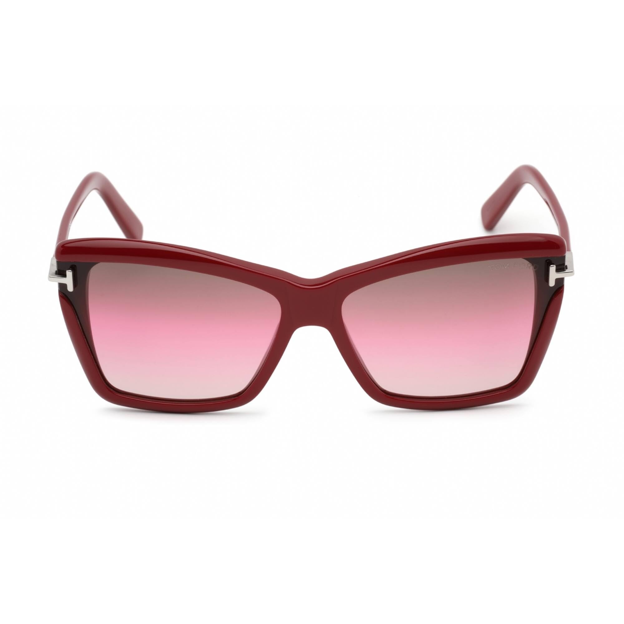 Sunglasses Tom Ford FT 0849 Leah 69F Shiny Red W. Palladium/Grad. Brown, Pink,