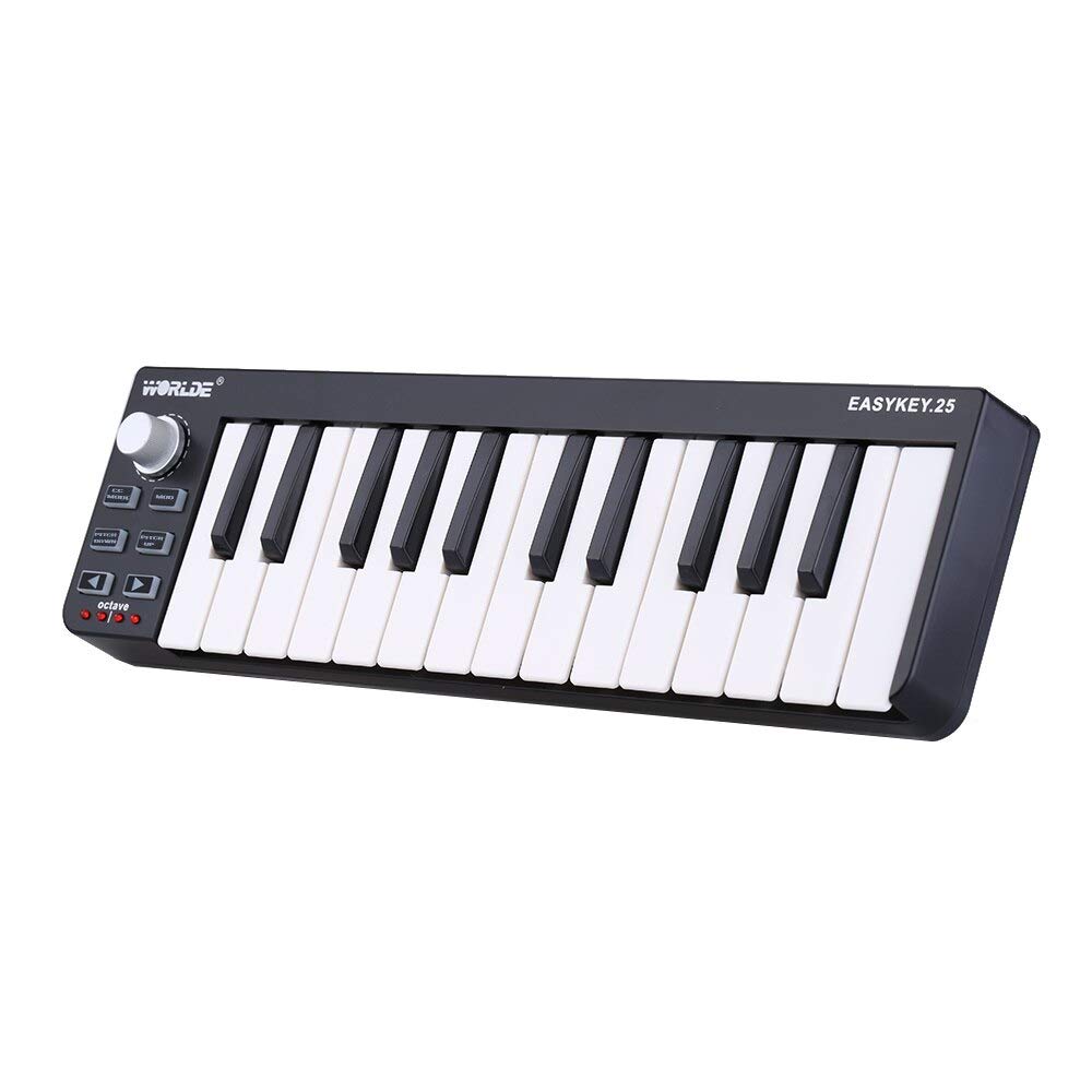 Worlde MIDI keyboard Controller 25 Key Portable USB Keyboard Mini Easykey.25