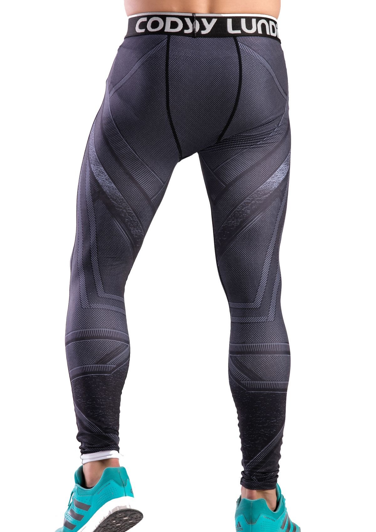 Red Plume Men's Compression Elastic Tight Leggings Sport Panther Leopard Printing Pants