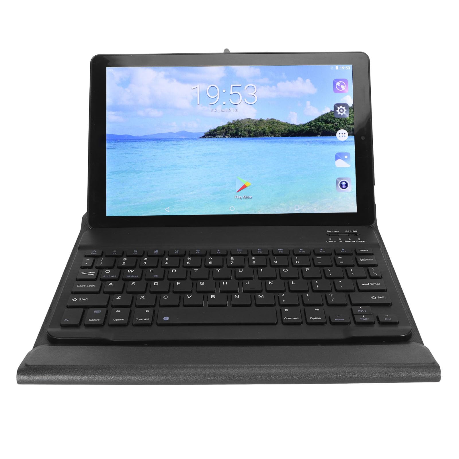 SHYEKYO Tablet Keyboard Set, 8 Core RAM 4GB ROM 64GB US Plug 100‑240V 10.1in 8MP 16MP Dual Camera Tablet 5G WiFi for Leisure (US Plug)