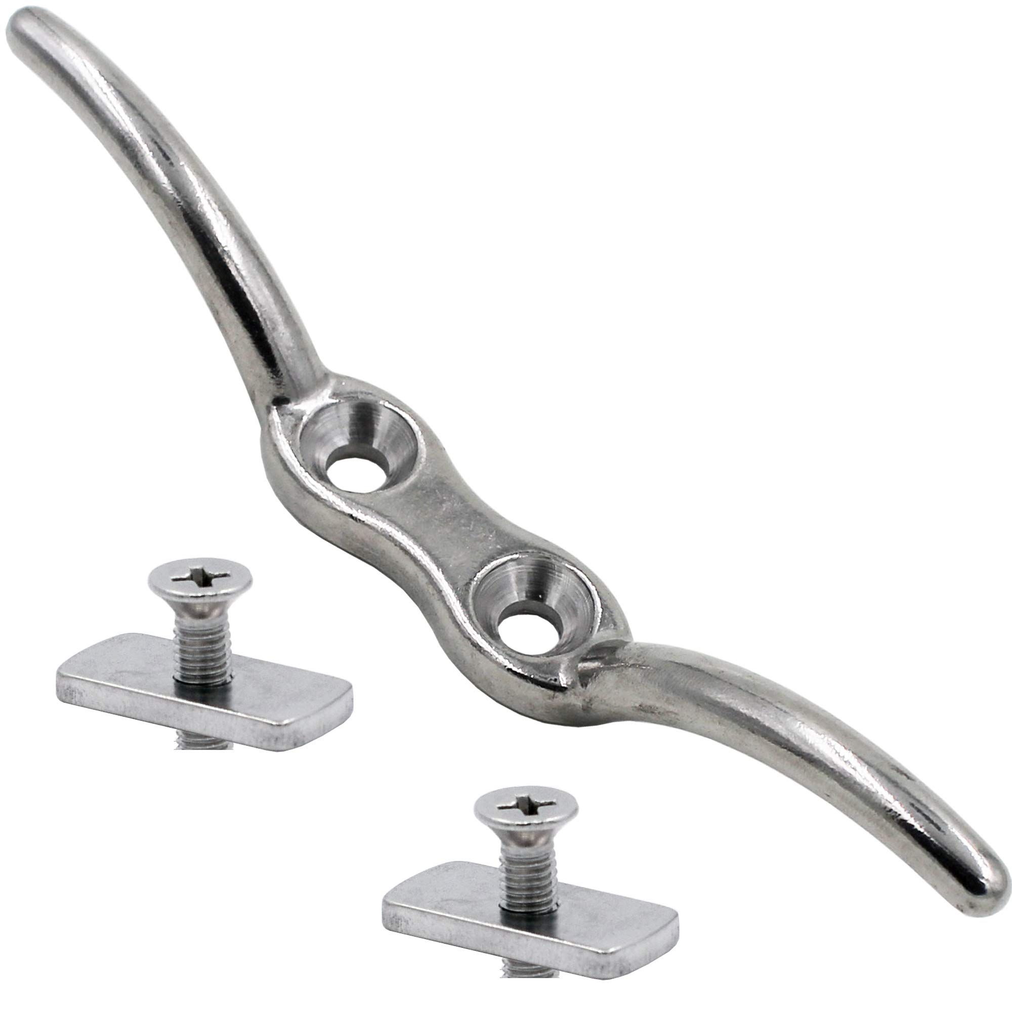 YYST Stainless Steel Track Mount Line Cleat for Kayak Track - No Track (1)