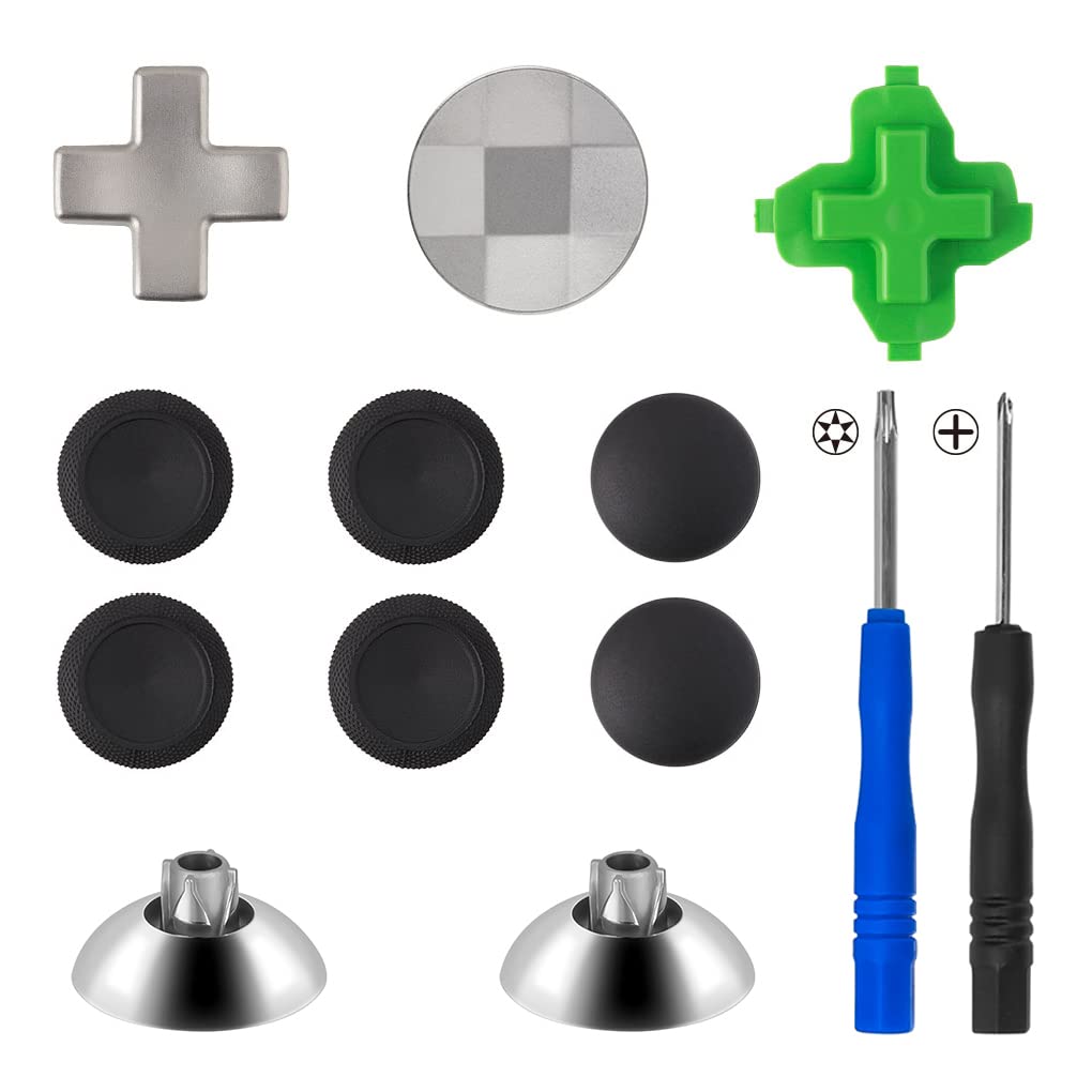 TOMSIN® Metal Magnetic Joysticks Thumbsticks for Xbox one Controller, T8 Screwdrivers Replacement Repair Kit for Xbox One X One S Elite Controller (11 in 1)