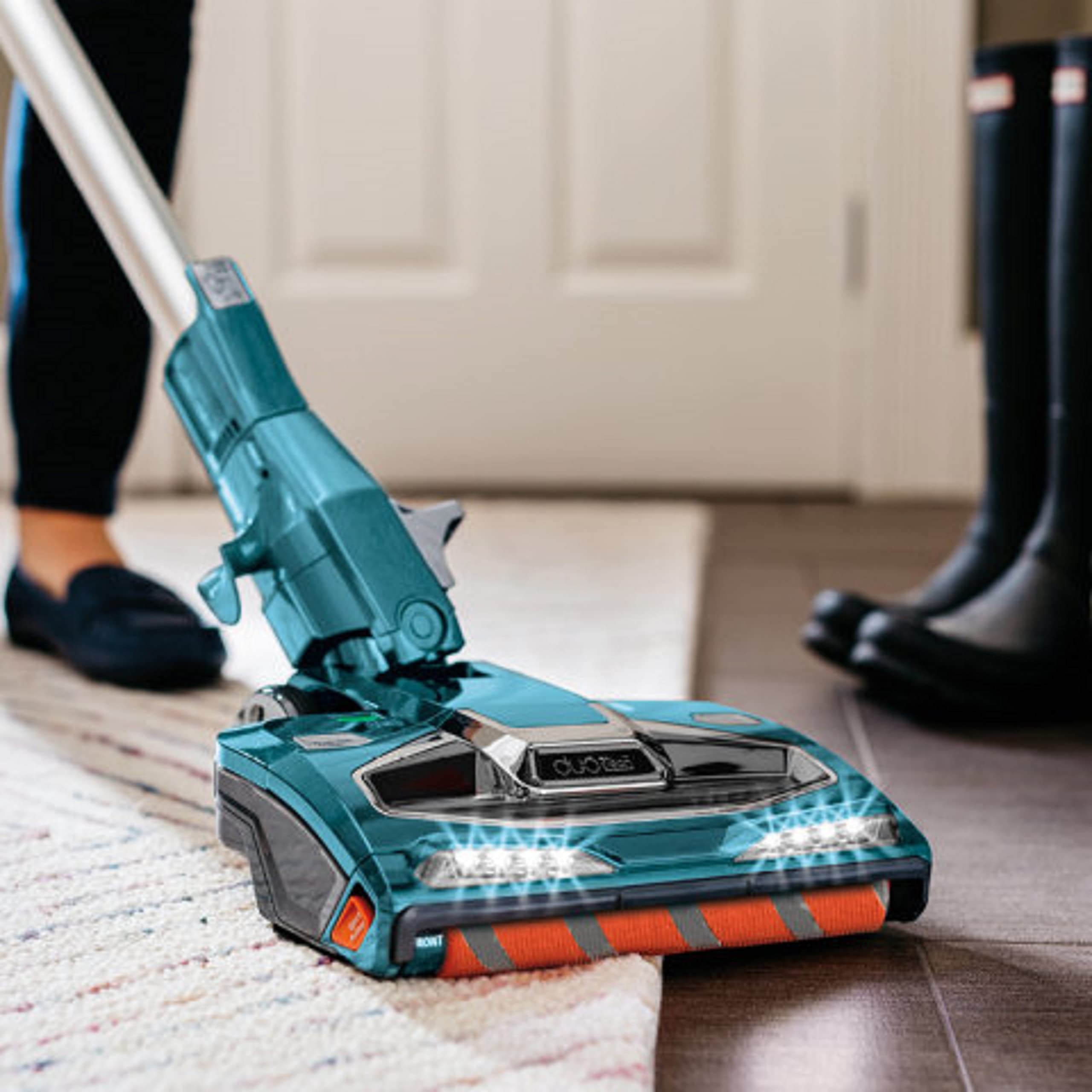 Shark Rocket DuoClean Ultra-Light Corded Bagless Carpet and Hard Floor with Hand Vacuum, Blue (Renewed), Green (Renewed)
