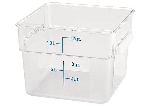 Winco Square Storage Container, 12-Quart,Clear