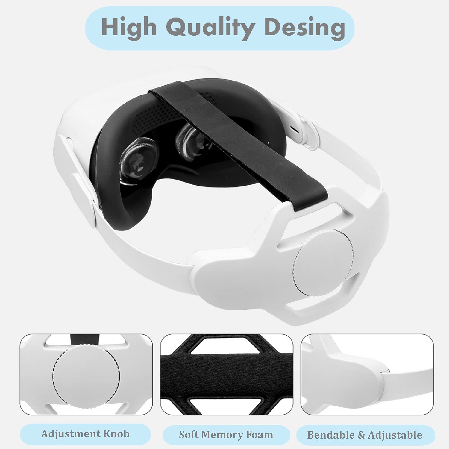 YBHMO Adjustable Head Strap Compatible for Oculus Quest 2,Oculus Quest 2 Elite Strap Replacement,Enhanced Support and Comfort in VR